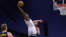 NBA | Video: Anthony Edwards reaches way back to power through one-hand ...