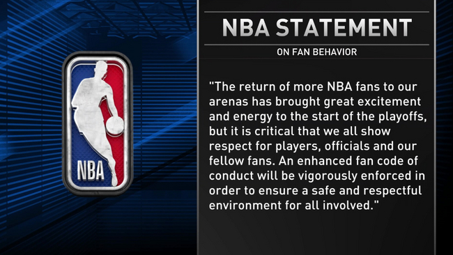 NBA | Video: NBA releases statement on fan conduct at games